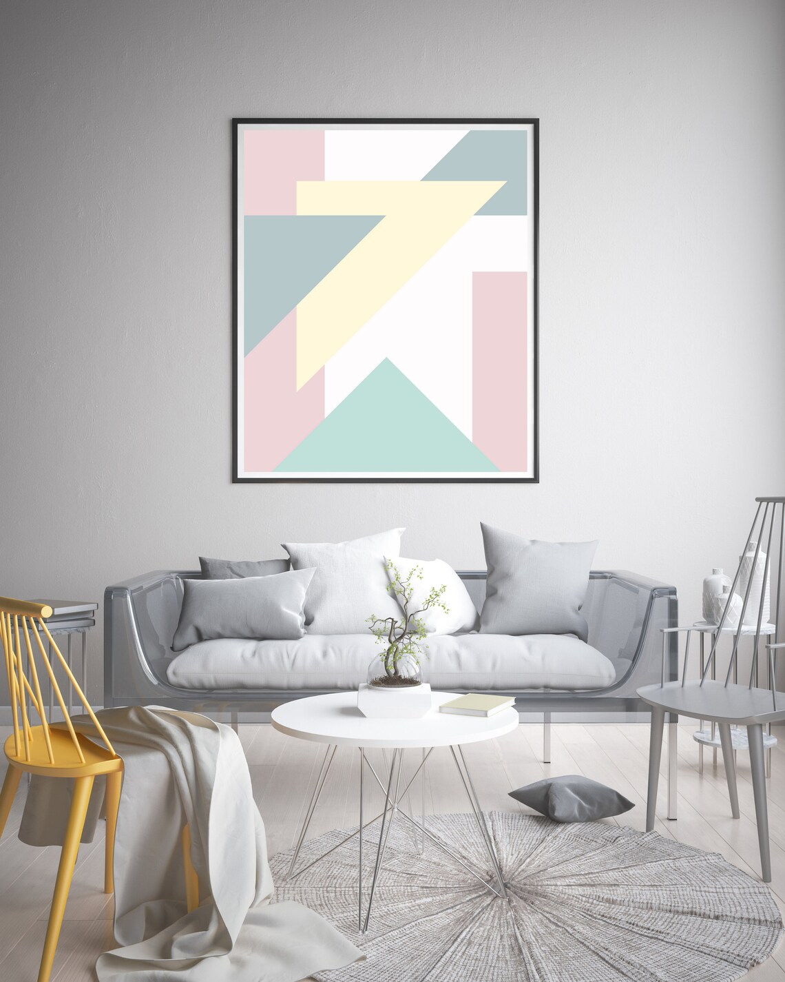 Geometric & Pastel Colored Art Print Printable Wall Art - Etsy
