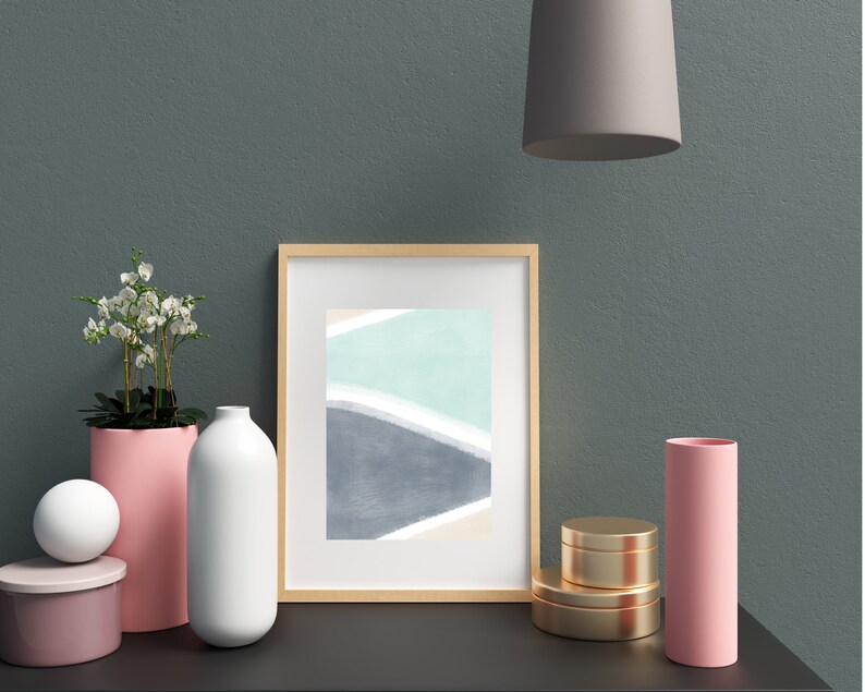 Abstract Art Print Blue Color Scheme Modern Home Decor - Etsy