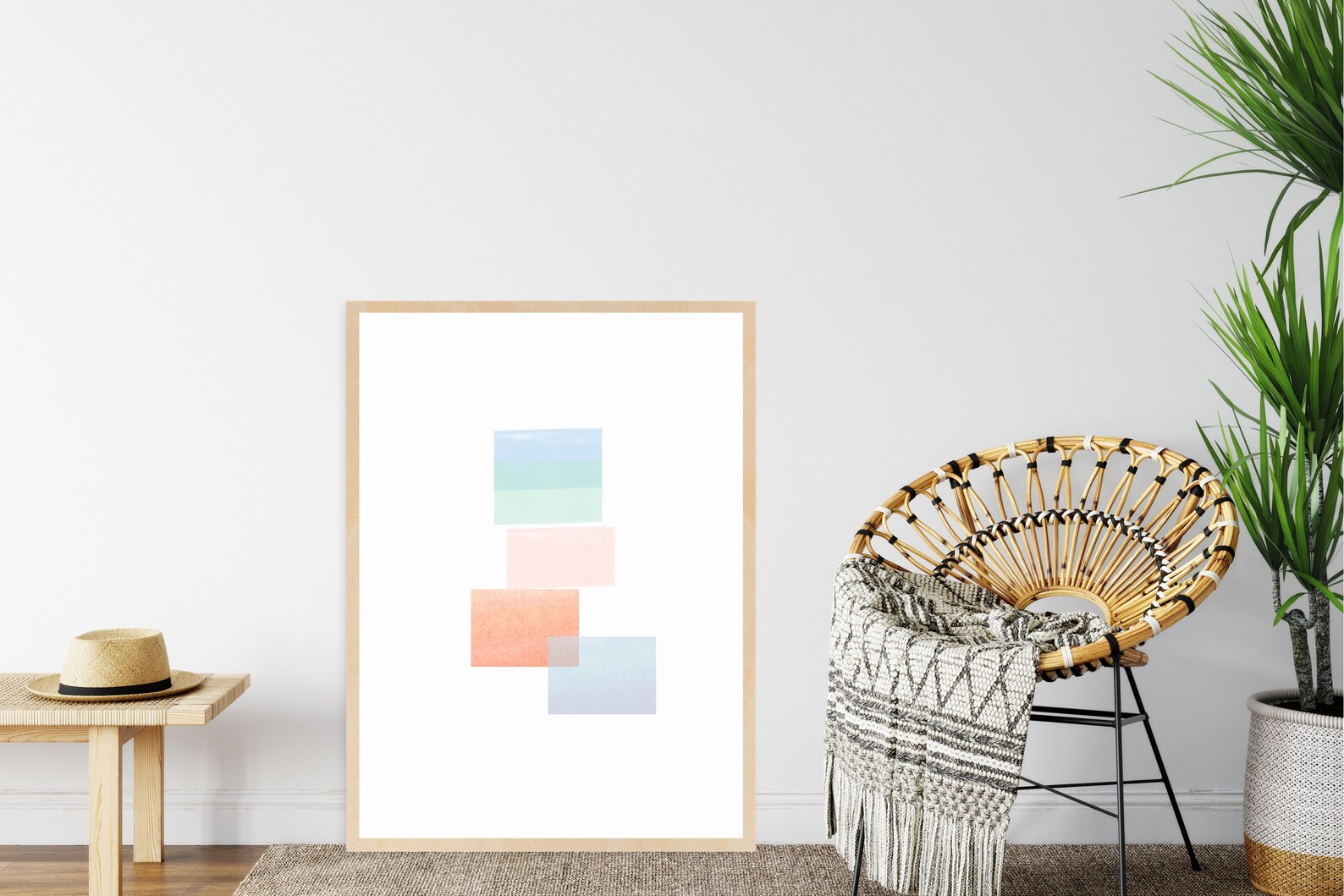 Minimalist Squares Art Print in a Colorful Design | Printable Decor to ...