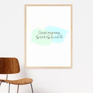 Good Morning, Sunshine Art Print, Inspirational Wall Art, Pastel Colors ...