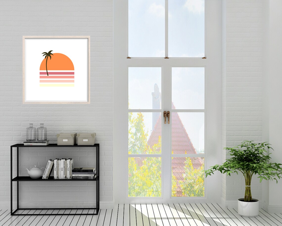 Palm Tree Art Print Modern Beach Design Coastal Decor - Etsy