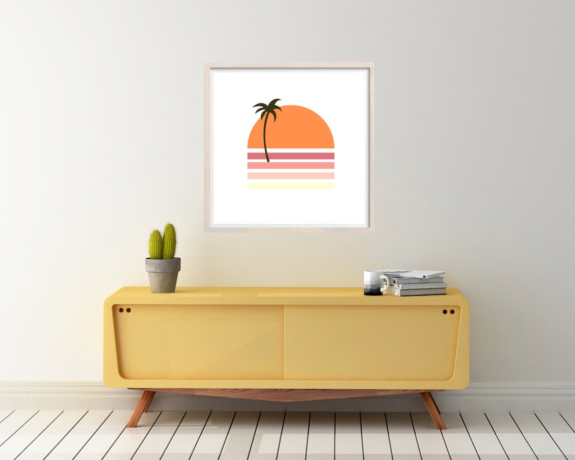 Palm Tree Art Print Modern Beach Design Coastal Decor - Etsy