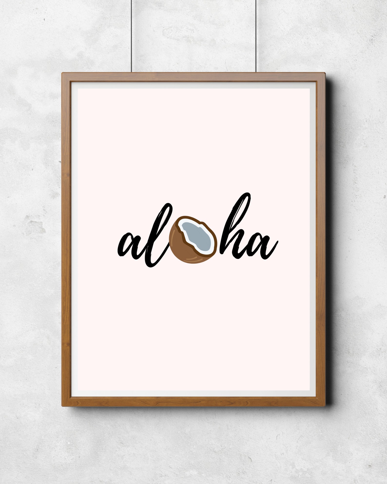 Aloha Art Print Coconut Art Printable Wall Decor Beach Home - Etsy