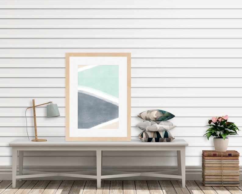 Abstract Art Print Blue Color Scheme Modern Home Decor - Etsy