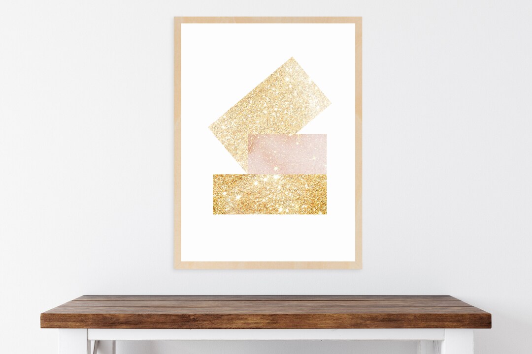 Gold Geometric Art Print | Printable Art in a Beautiful and Shimmery ...