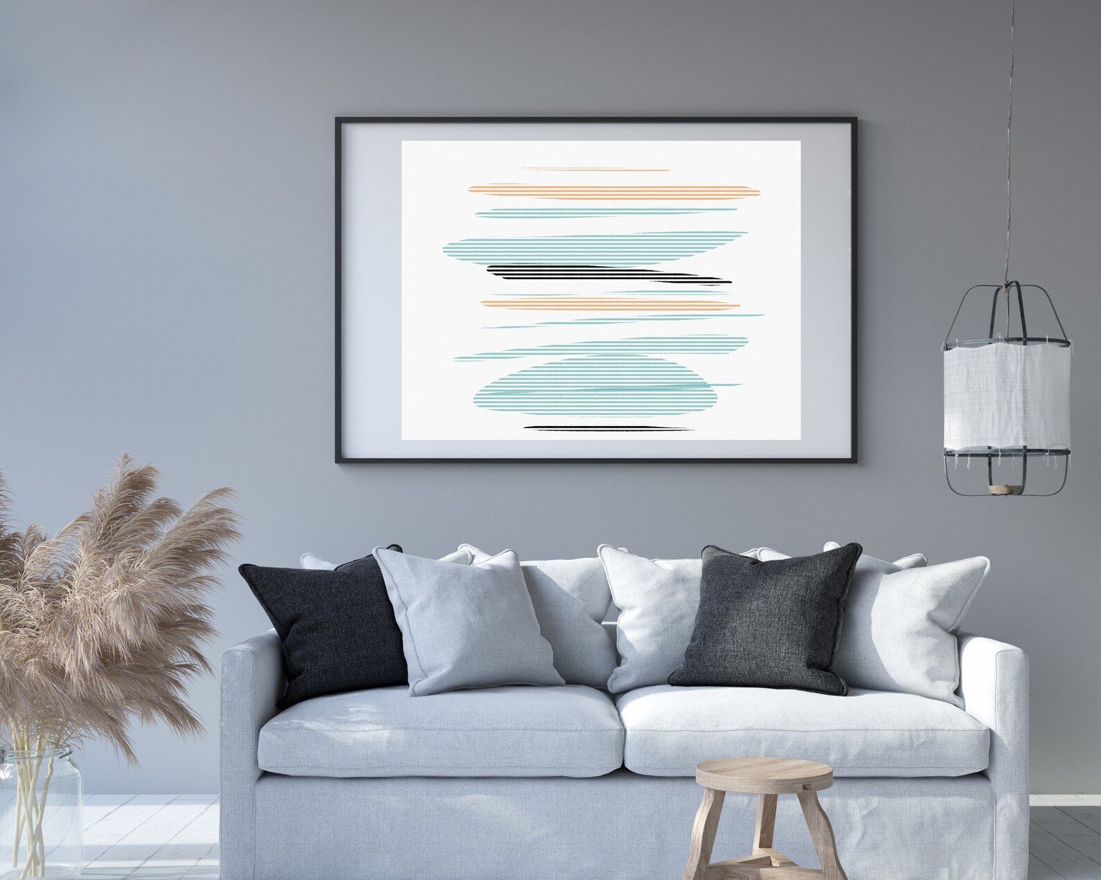 Abstract Lines Digital Art Print Unique Wall Decor Colorful | Etsy