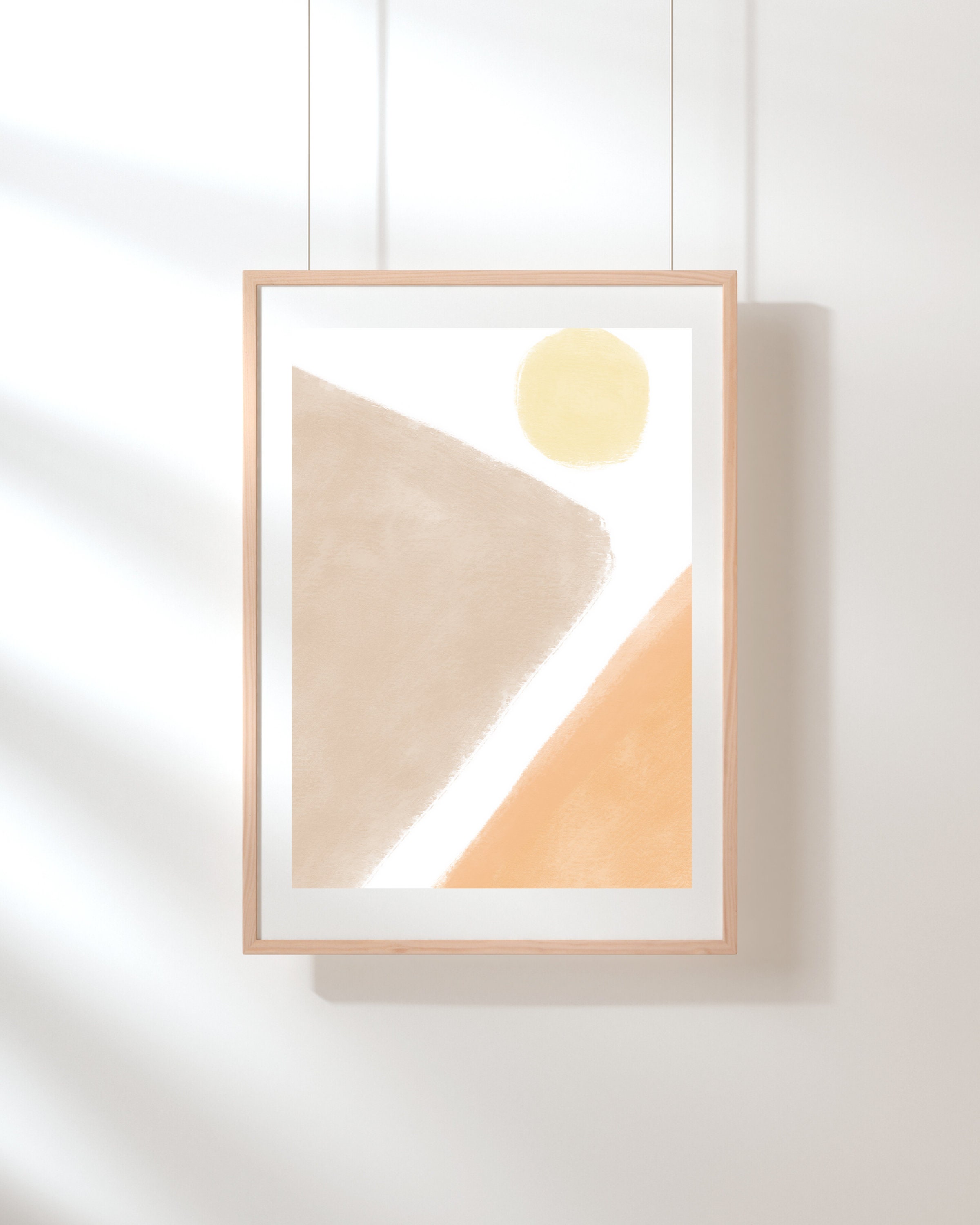 Minimalist Art Print, Tan, Yellow, and Orange, Abstract Wall Art ...