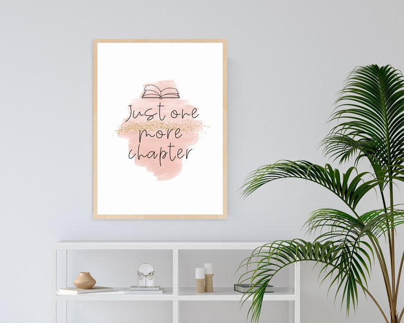 Just One More Chapter Art Print, Wall Decor for Readers and Book Lovers ...