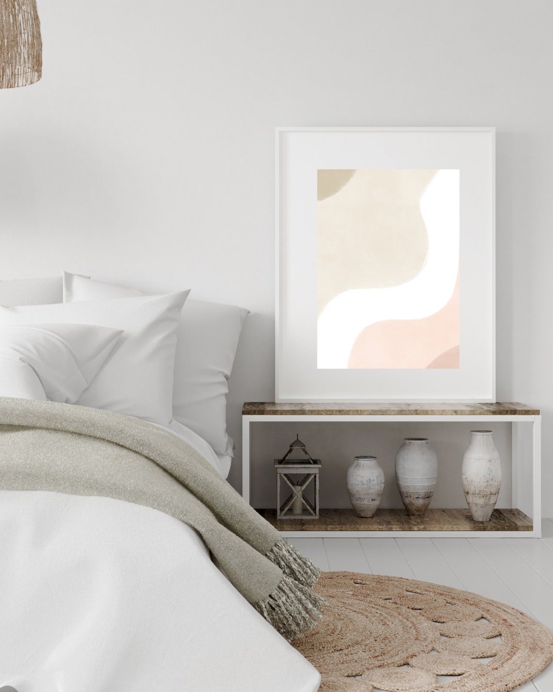 Neutral Art Print Abstract Wall Art Pink and Beige Art | Etsy