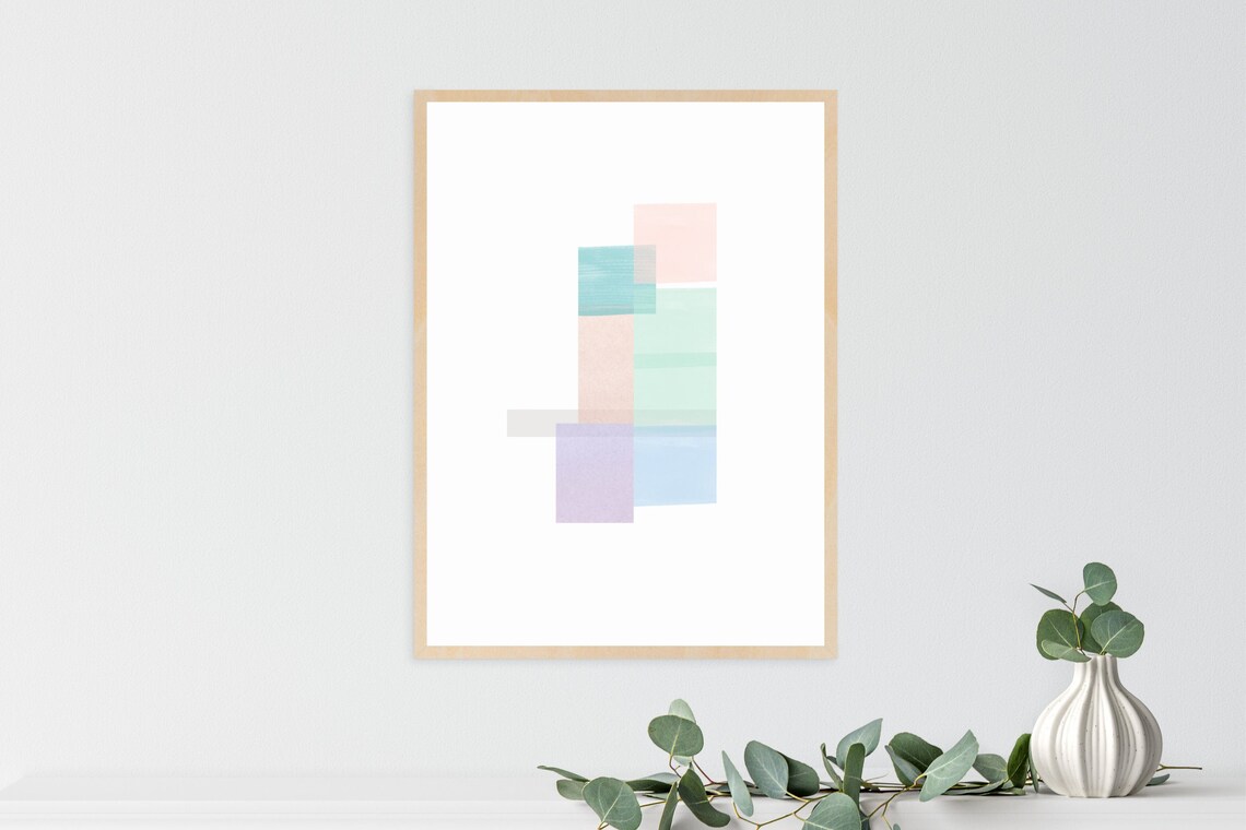 Pastel Art Printable in a Geometric Design | Home Wall Decor to ...
