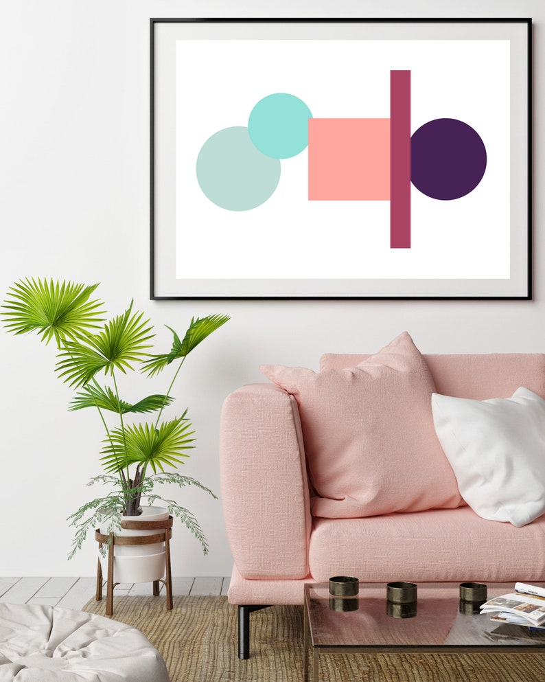 Bold & Colorful Geometric Art Print, Unique Digital Print, Instant ...