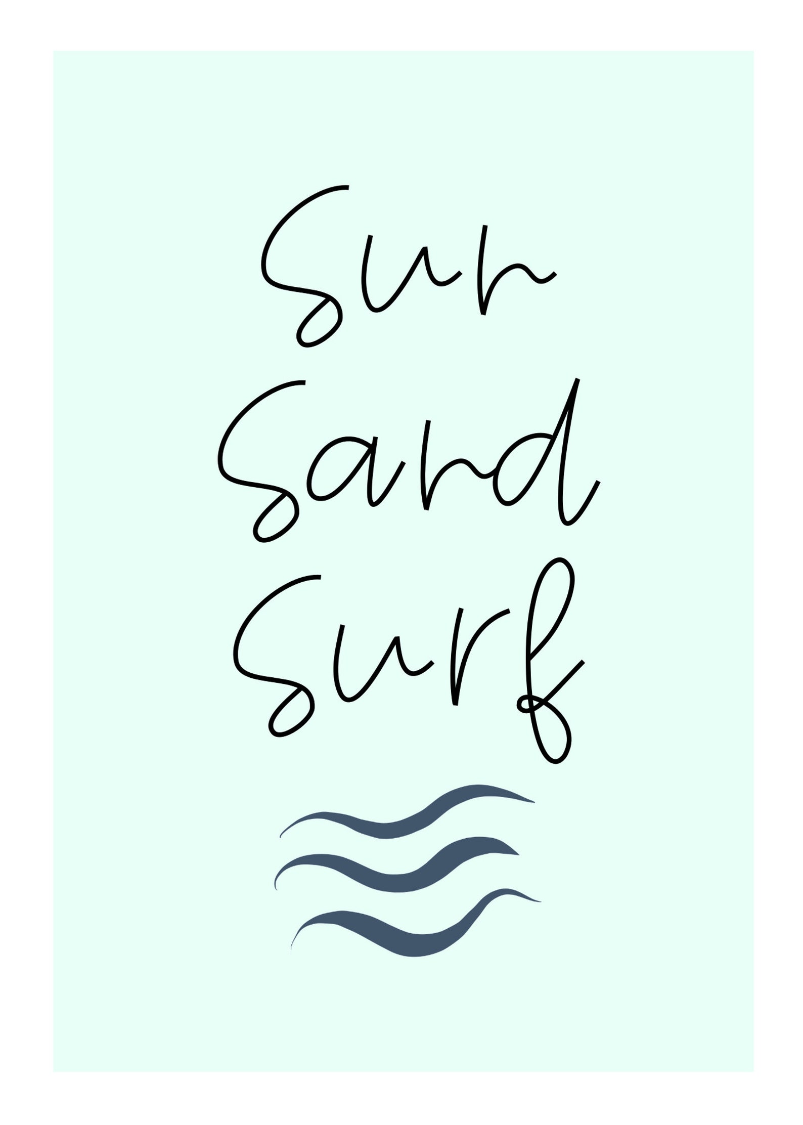 Sun Sand Surf Art Print, Beach Inspired Wall Decor, Coastal Art ...