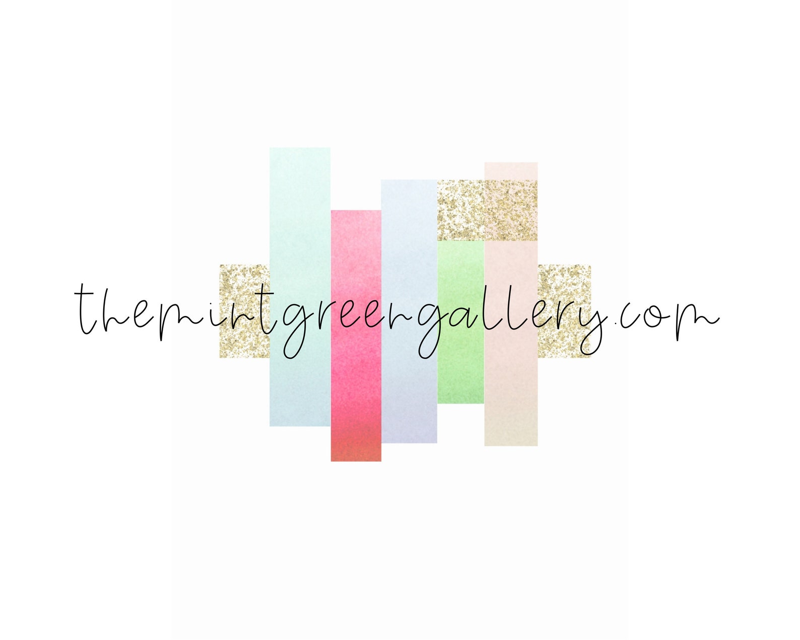 Colorful Geometric Art Print, Rectangle Modern Design With Gold Accents ...