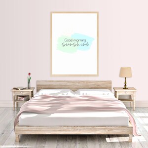 Good Morning, Sunshine Art Print, Inspirational Wall Art, Pastel Colors ...