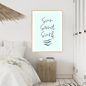 Sun Sand Surf Art Print, Beach Inspired Wall Decor, Coastal Art ...