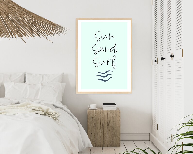 Sun Sand Surf Art Print, Beach Inspired Wall Decor, Coastal Art ...