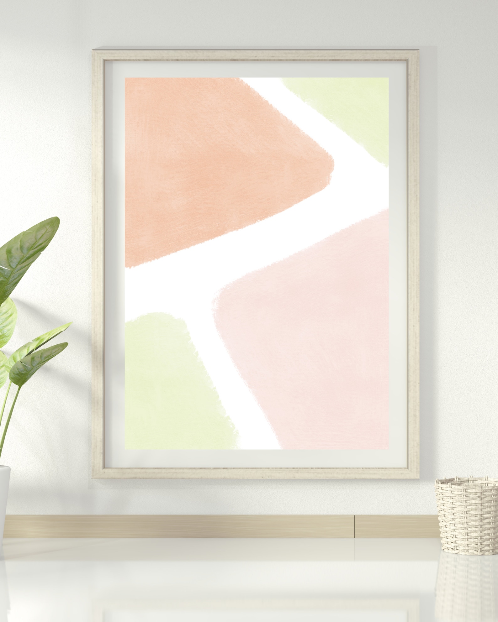 Bright Colored Abstract Art Print, Orange Pink & Lime Green, Modern Art ...