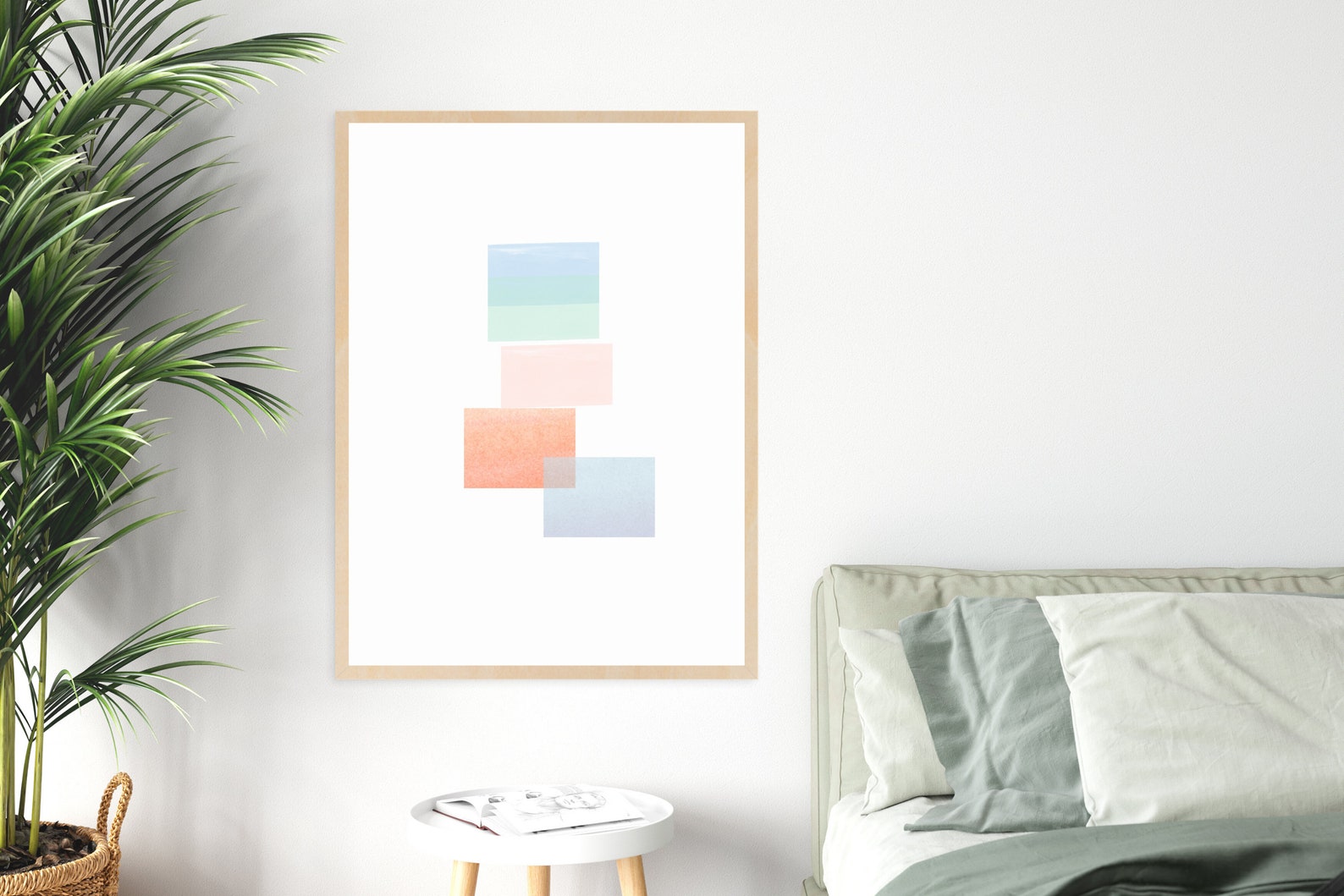 Minimalist Squares Art Print in a Colorful Design | Printable Decor to ...