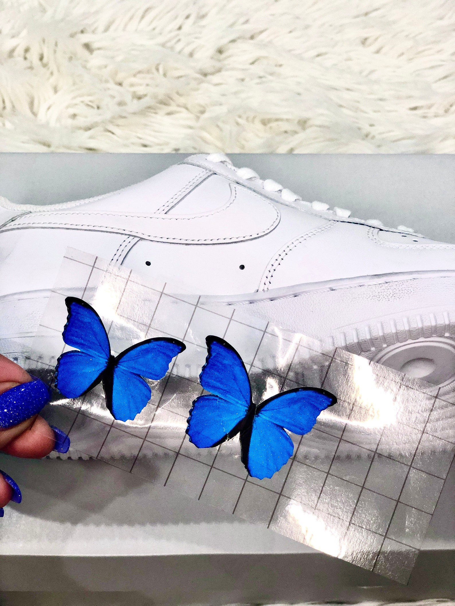Butterfly Blue 3M Heat Transfer DECAL ONLY Stickers Nike Air - Etsy