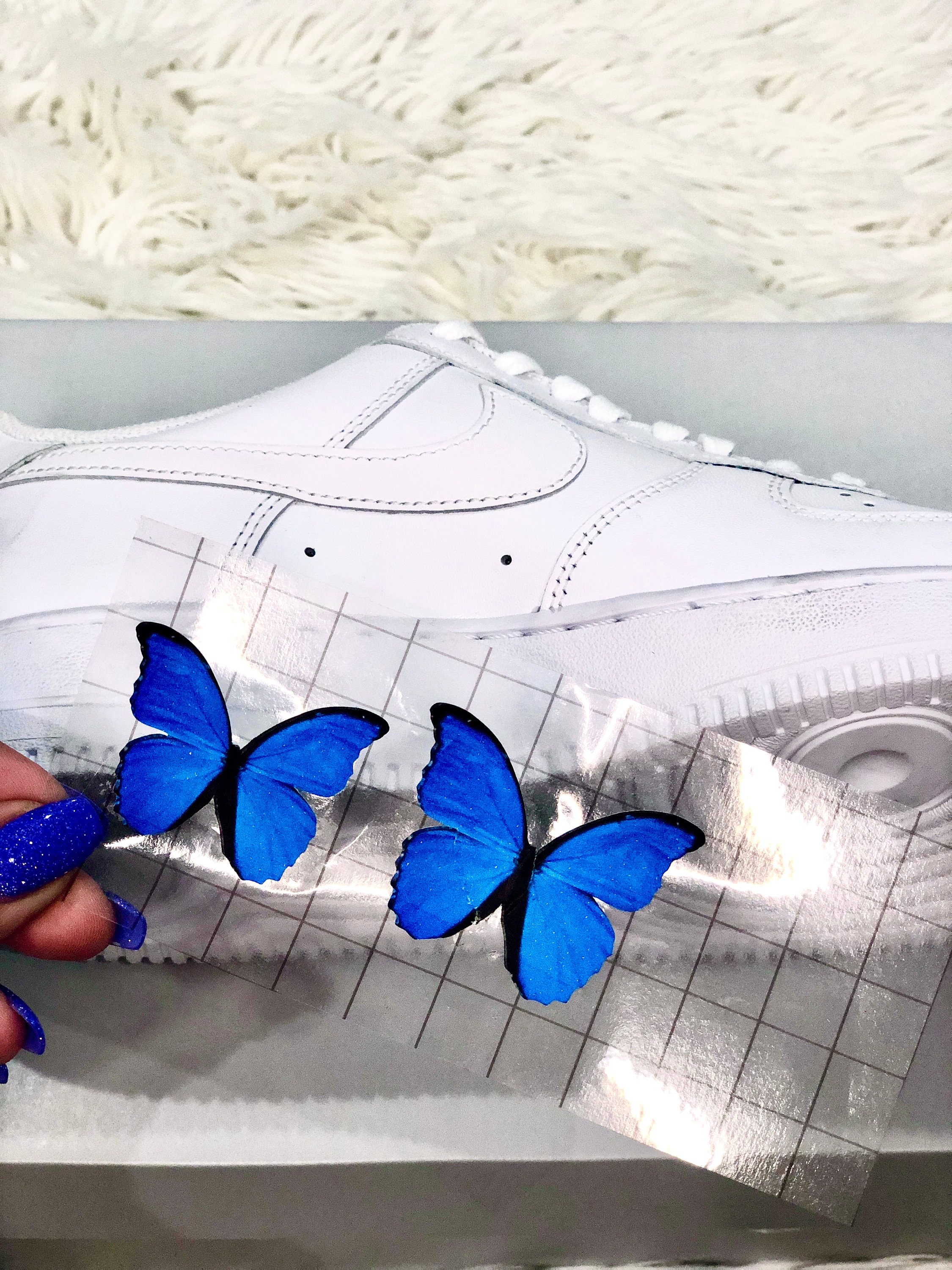 Butterfly Blue 3M Heat Transfer DECAL ONLY Stickers Nike Air - Etsy