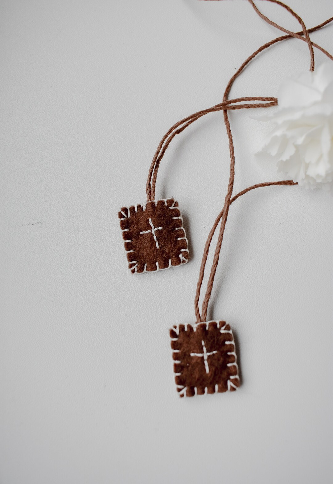 Handmade Embroidered Brown Scapular mini - Etsy