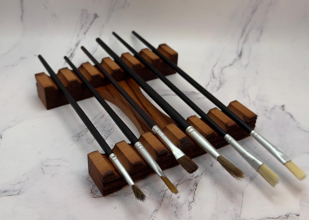 Paintbrush Stand Rustic Beech Paintbrush Holder Paintbrush Rest ...