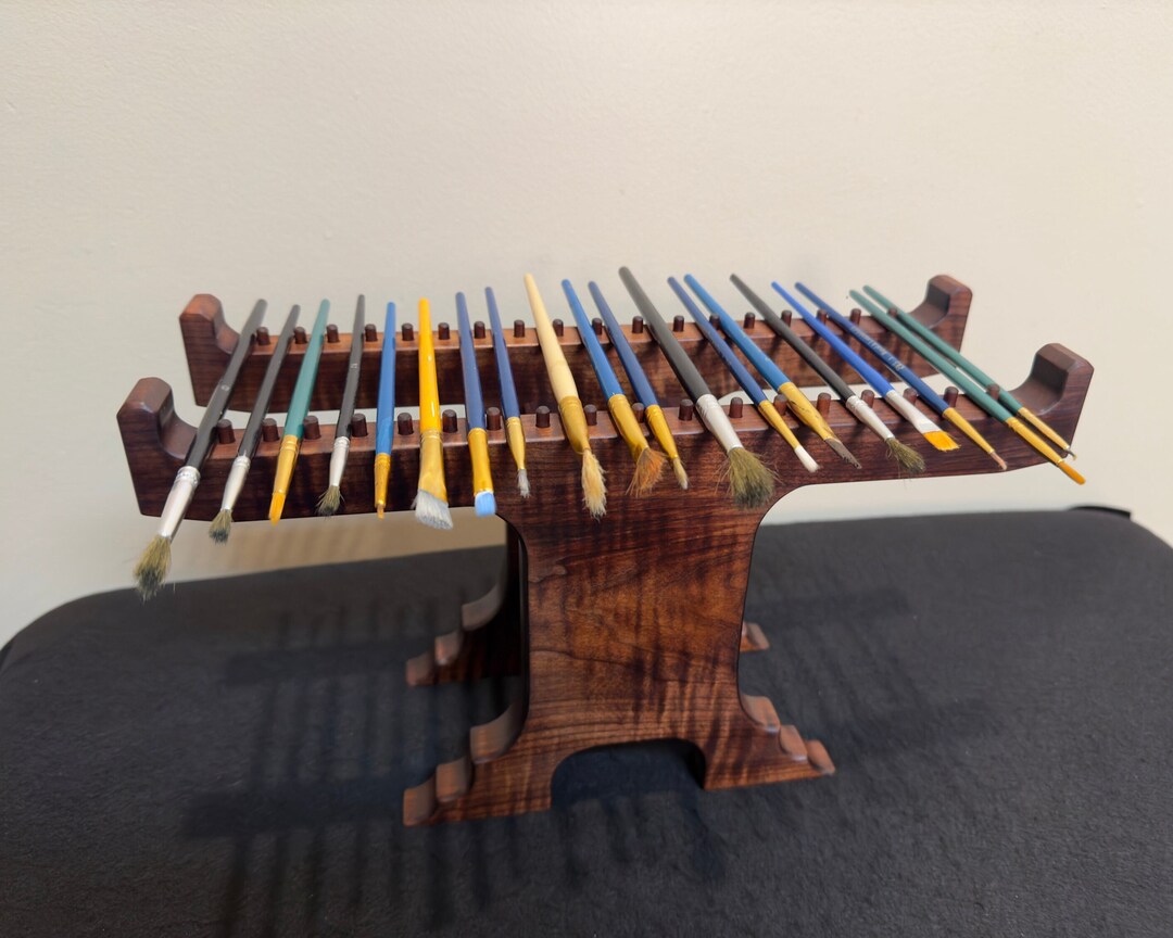 Paintbrush Stand - Curly Maple - Paintbrush Rest - Paintbrush Drying ...