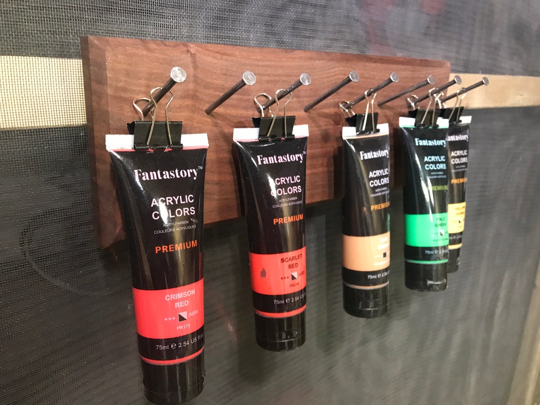 Walnut Paint Tube Holder - Necklace Hanger - Paint Tube Storage - Paint ...