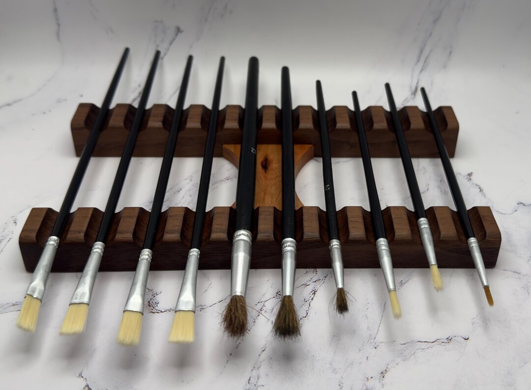 Paintbrush Stand Walnut and Cherry Paintbrush Holder Paintbrush Rest ...