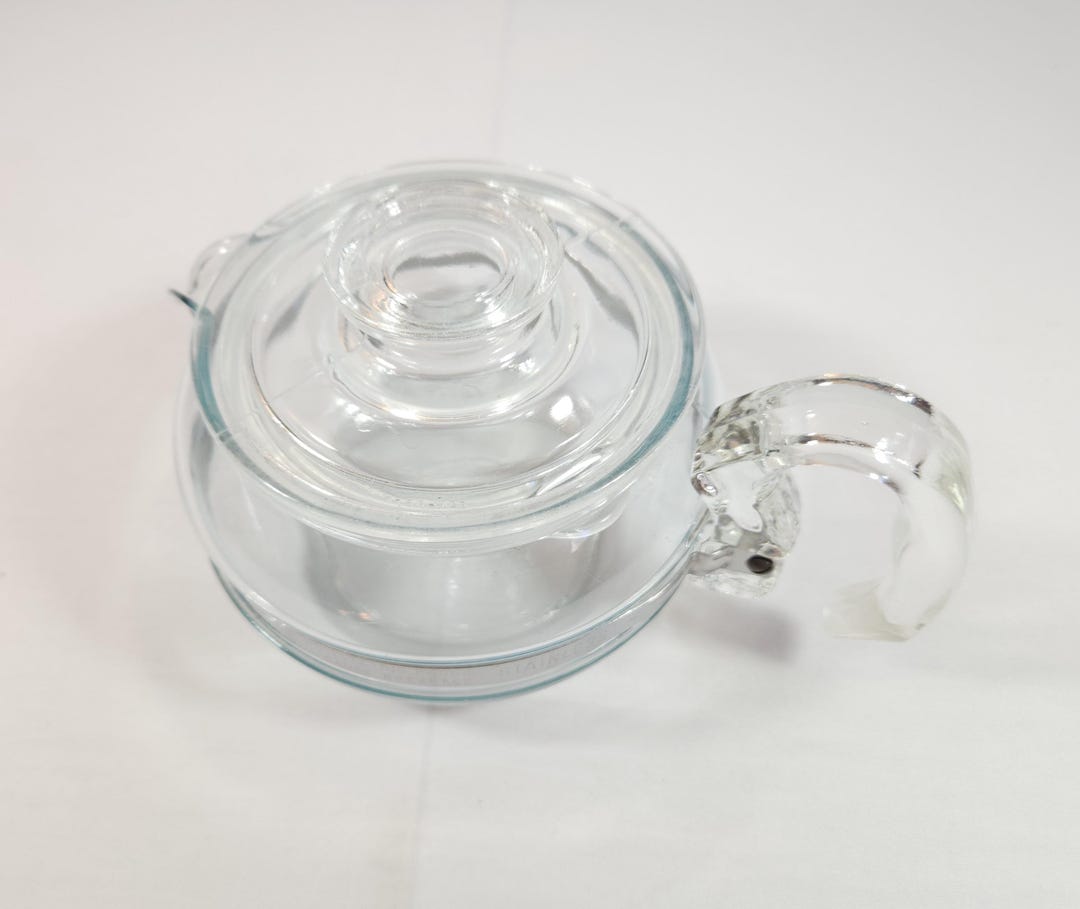 Vintage Pyrex 8446 B Coffee Teapot 6 Cup Glass & Stainless Flameware ...