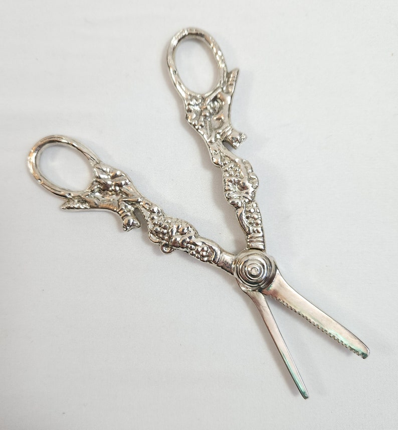 Vintage Solid Silverplate 6 Grapes Scissors Shears, Grapevine Fox, 80 ...