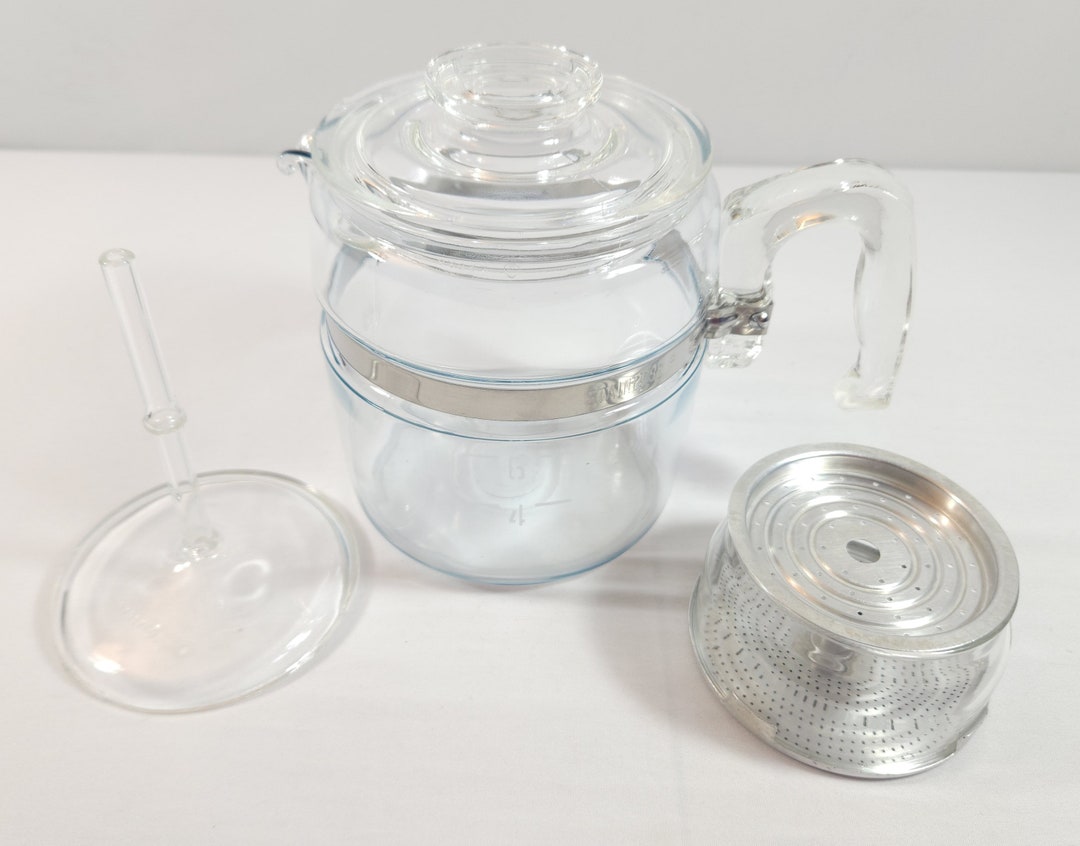 Vintage Pyrex 4-6 Cup Stovetop Coffee Pot Percolator, Complete 7756 ...
