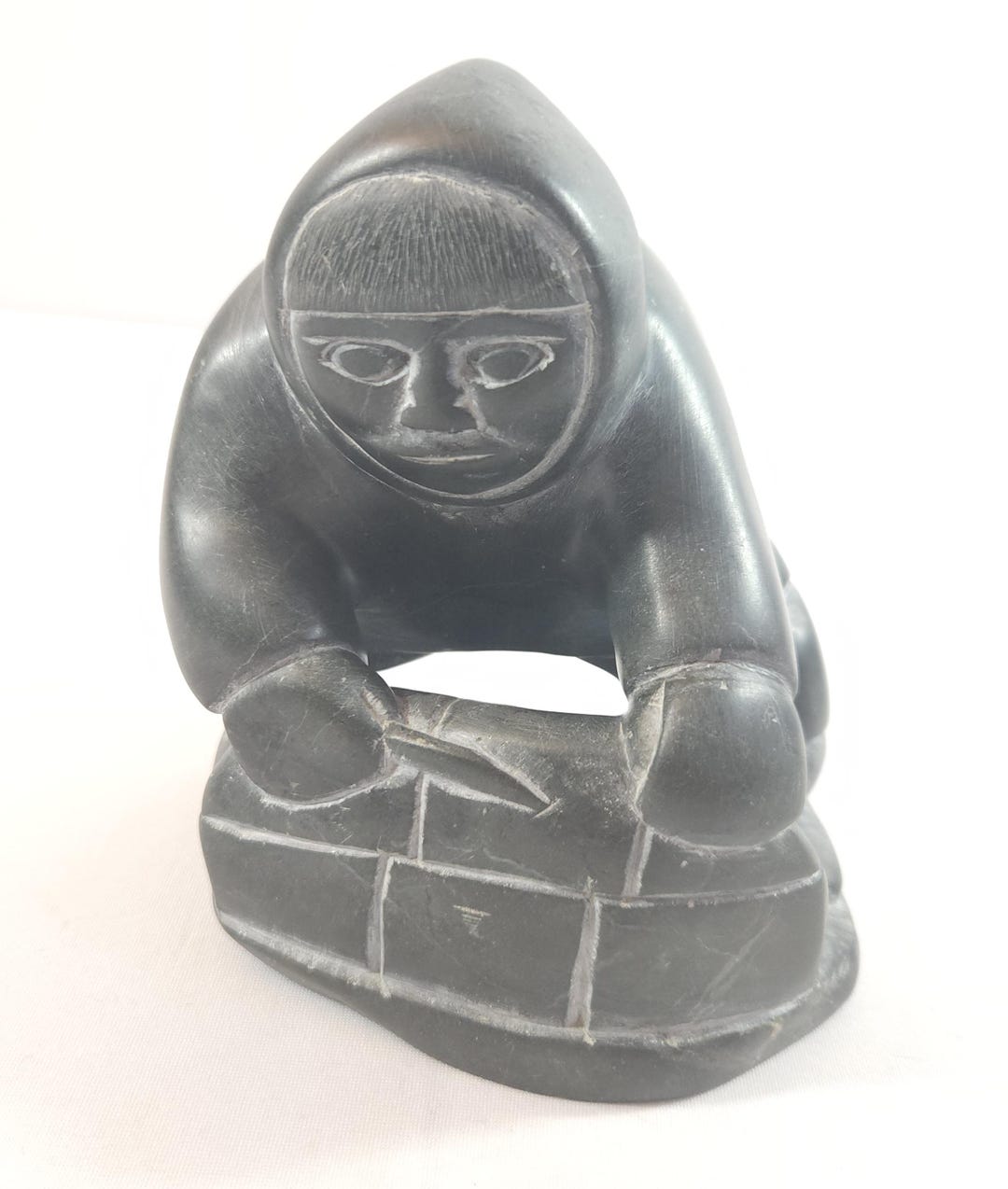 2006 Inuit Building Igloo Hand-carved Stone Sculpture Art Eskimo ...