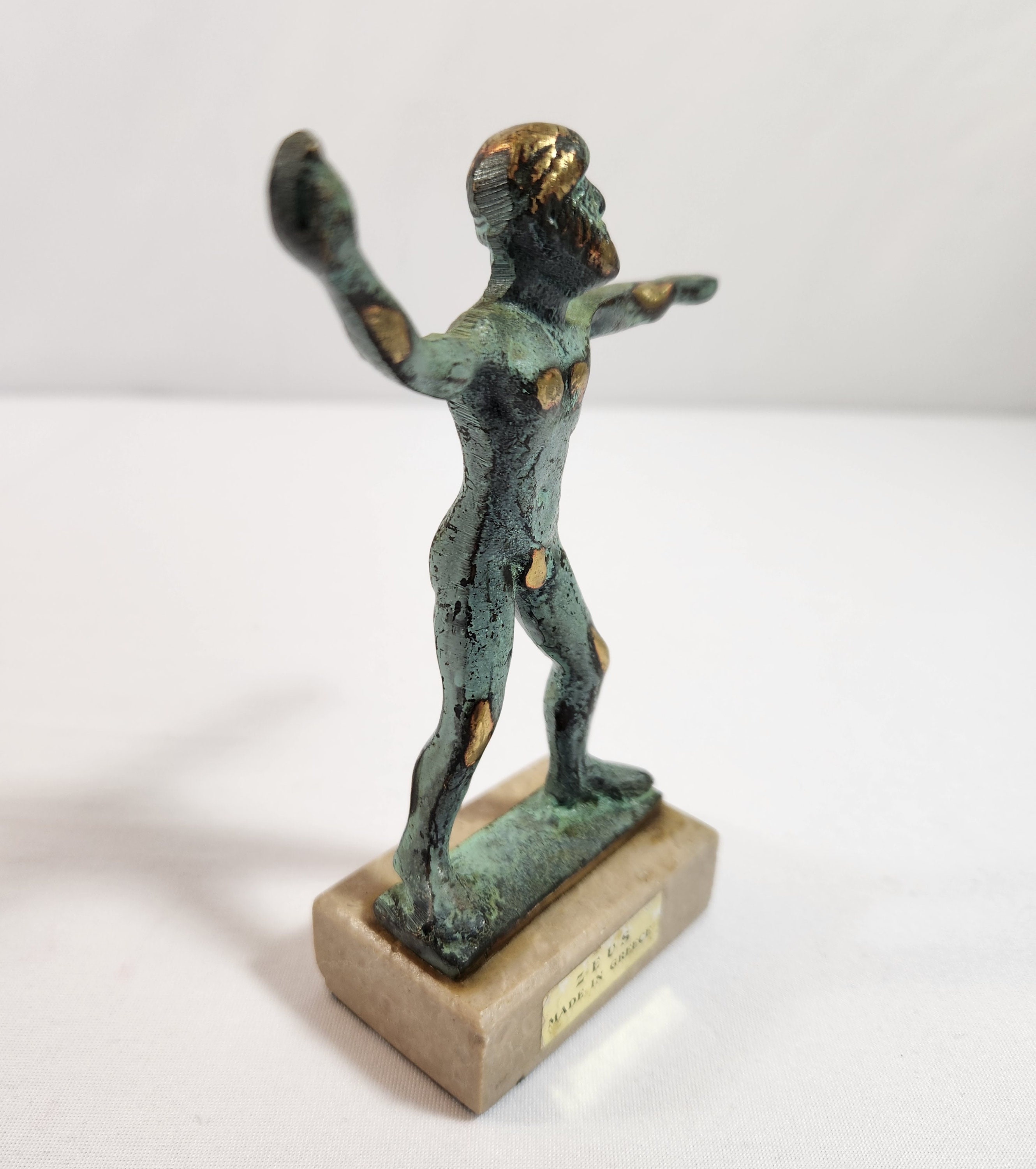 Vintage Zeus Statue God Greek Figure Solid Bronze - Etsy