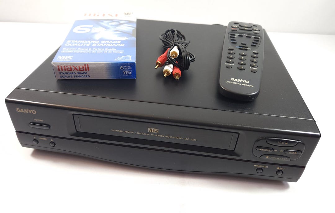 Sanyo 4 Head VHS VHR-5220 VCR With Remote, Cable & Blank Tape, Works Great - Etsy