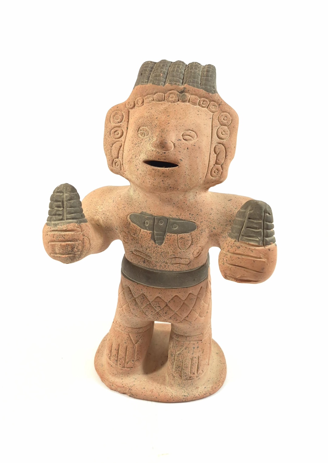 Mexican Aztec Mayan Inca Clay Terracotta 12'' Sculpture Figure Statue ...