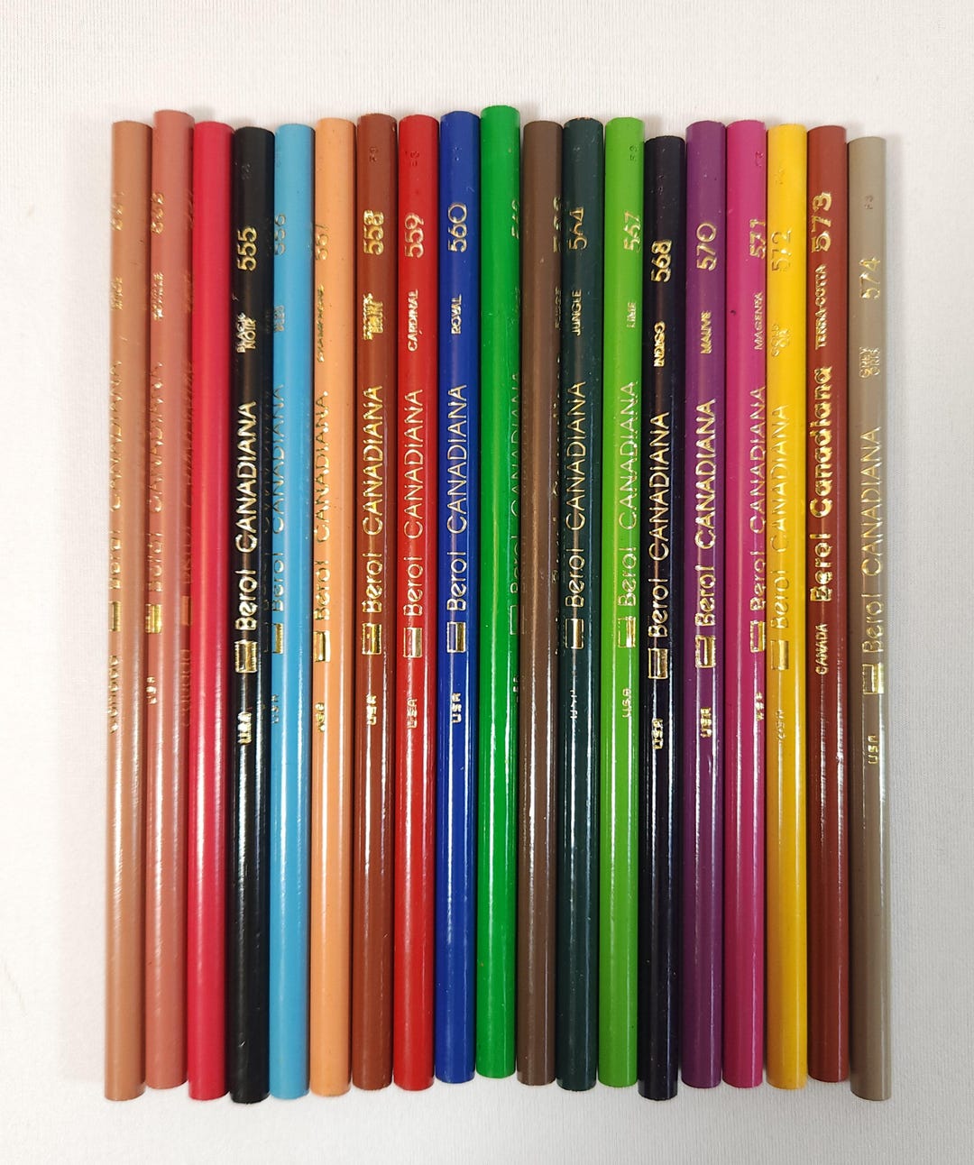 NEW 1980's Berol Canadiana 500 Series Set of 19 Color Pencils, No ...