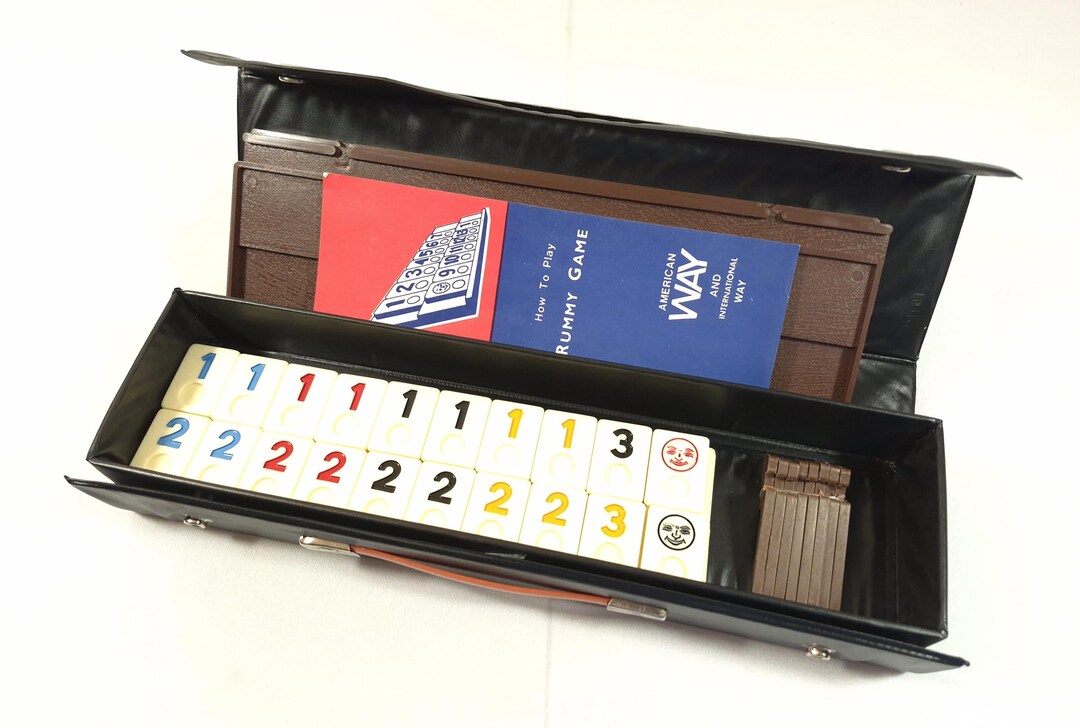 Vtg 1970's Rummy Tile Game Black Polymer Carrying Case W/instructions ...