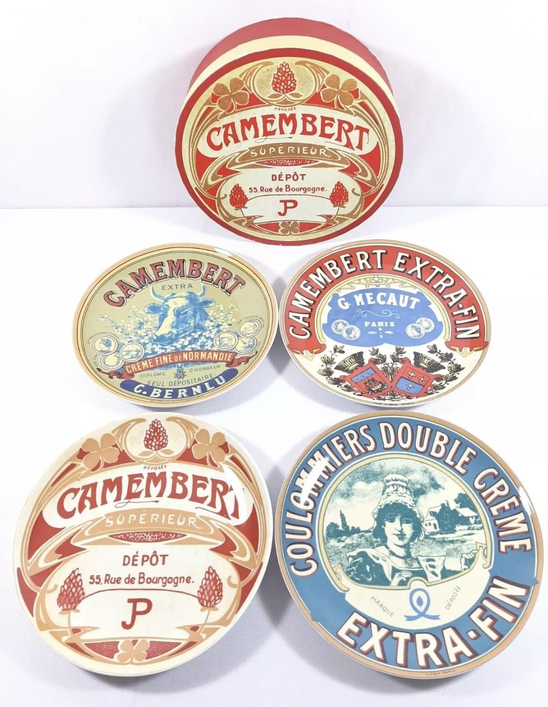 Camembert Extra Fin Plates - G. Mecaut Paris Cordon Bleu - Set of 4 ...