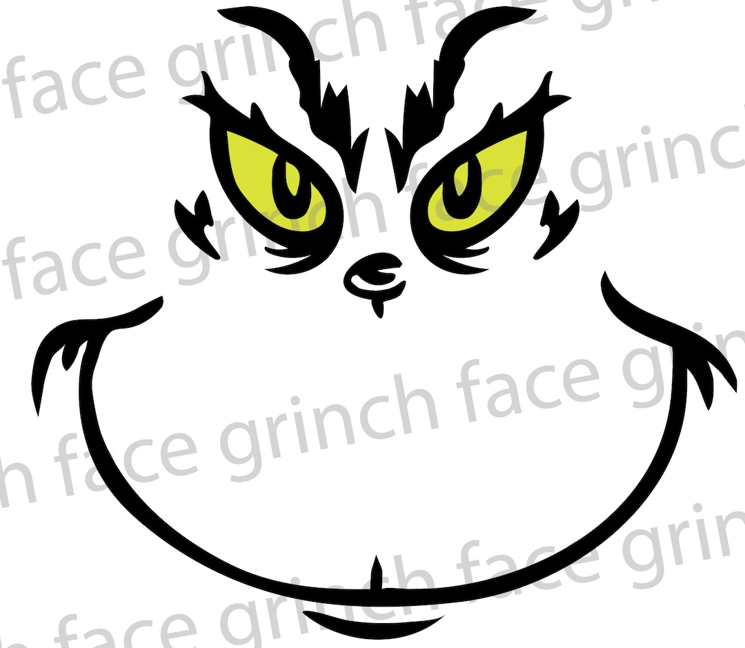 Grinch Face PNG File With Transparent Background - Etsy