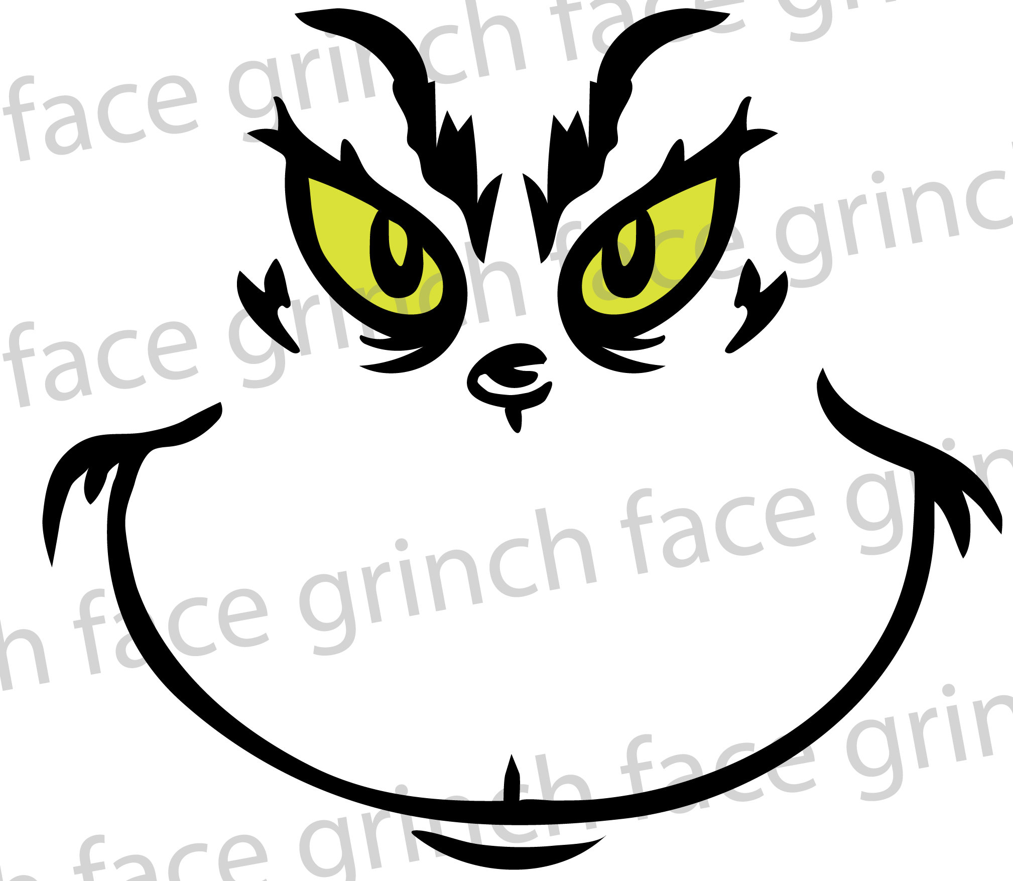 Grinch Face PNG File With Transparent Background - Etsy
