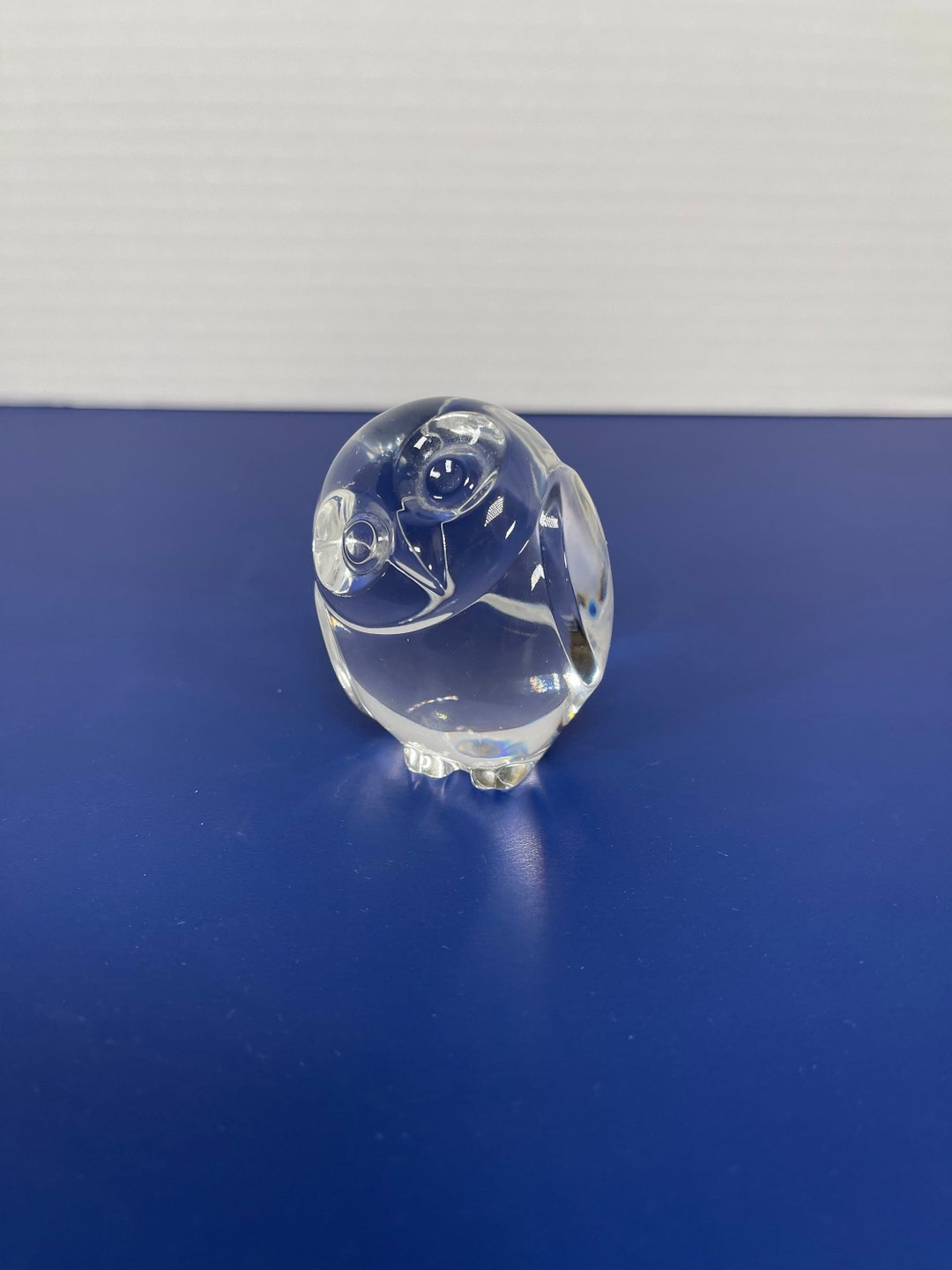Steuben Owl Paperweight Hand Cooler Figurine Signed - Etsy