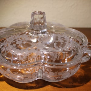 3 Sectioned Candy Dish With Lid first Love by Duncan and Miller - Etsy