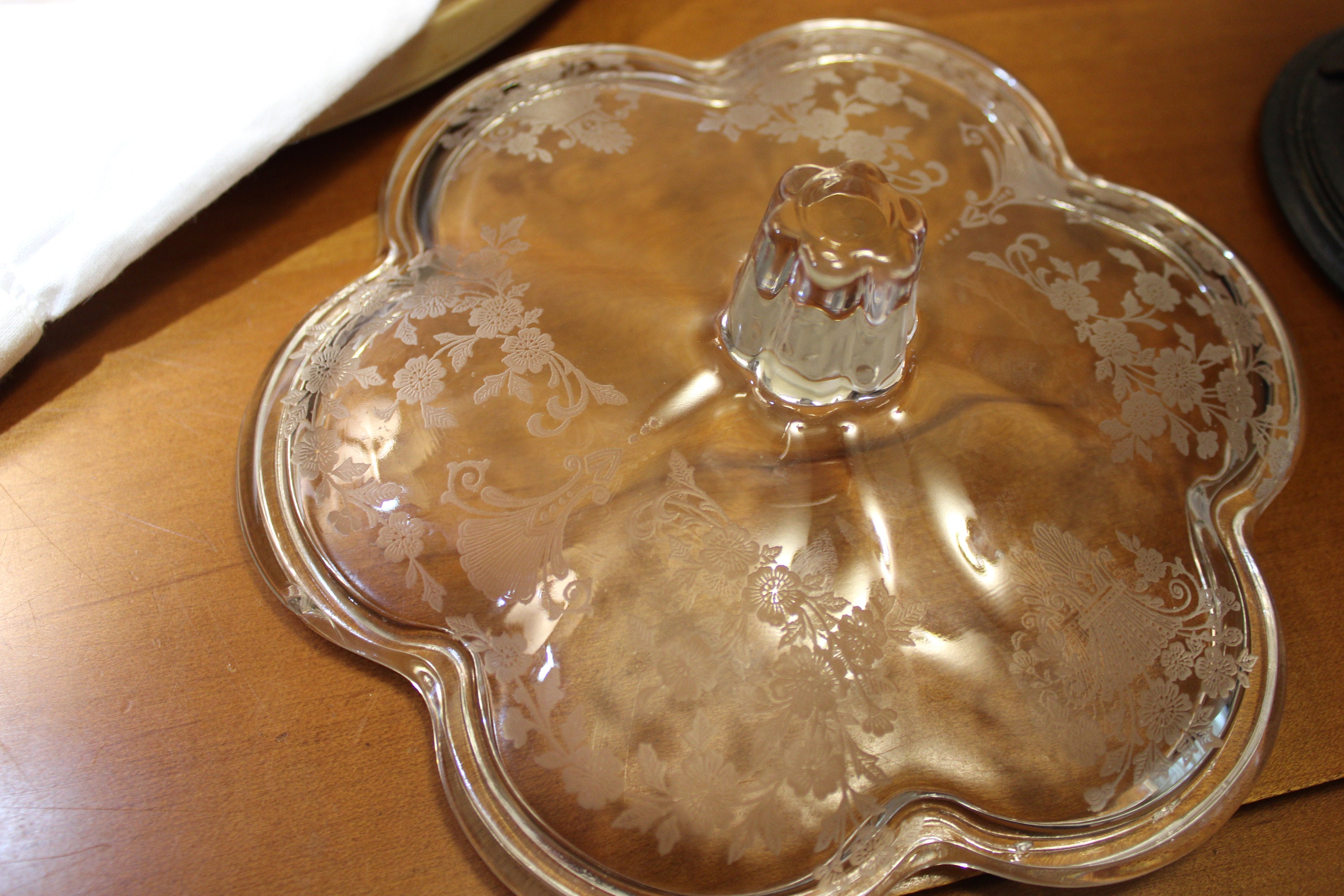 3 Sectioned Candy Dish With Lid first Love by Duncan and Miller - Etsy