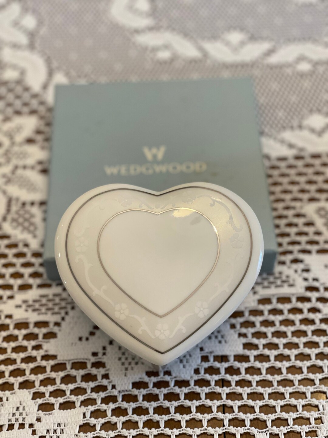 Wedgwood Heart Shaped Jewel Box Trinket Box Bone China - Etsy