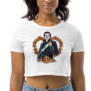 Creppy Crop Top, 80s Spooky Crop Top - Etsy