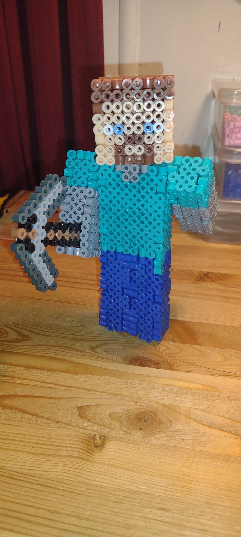 3D Minecraft Steve Perler Bead Figure - Etsy