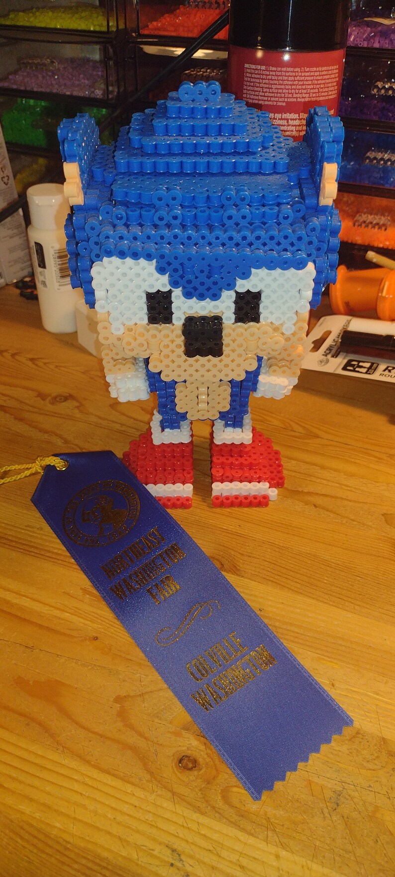 3D Sonic Perler Bead Figure - Etsy