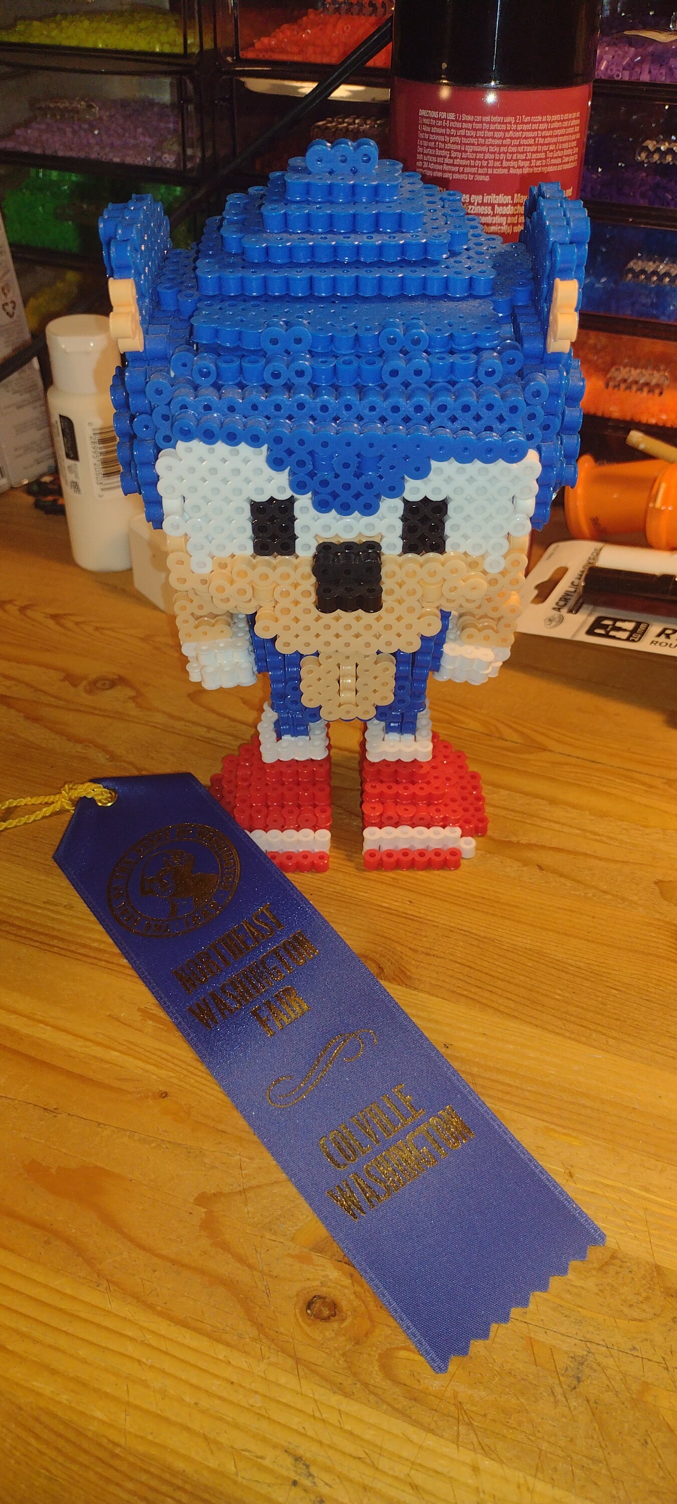 3D Sonic Perler Bead Figure - Etsy