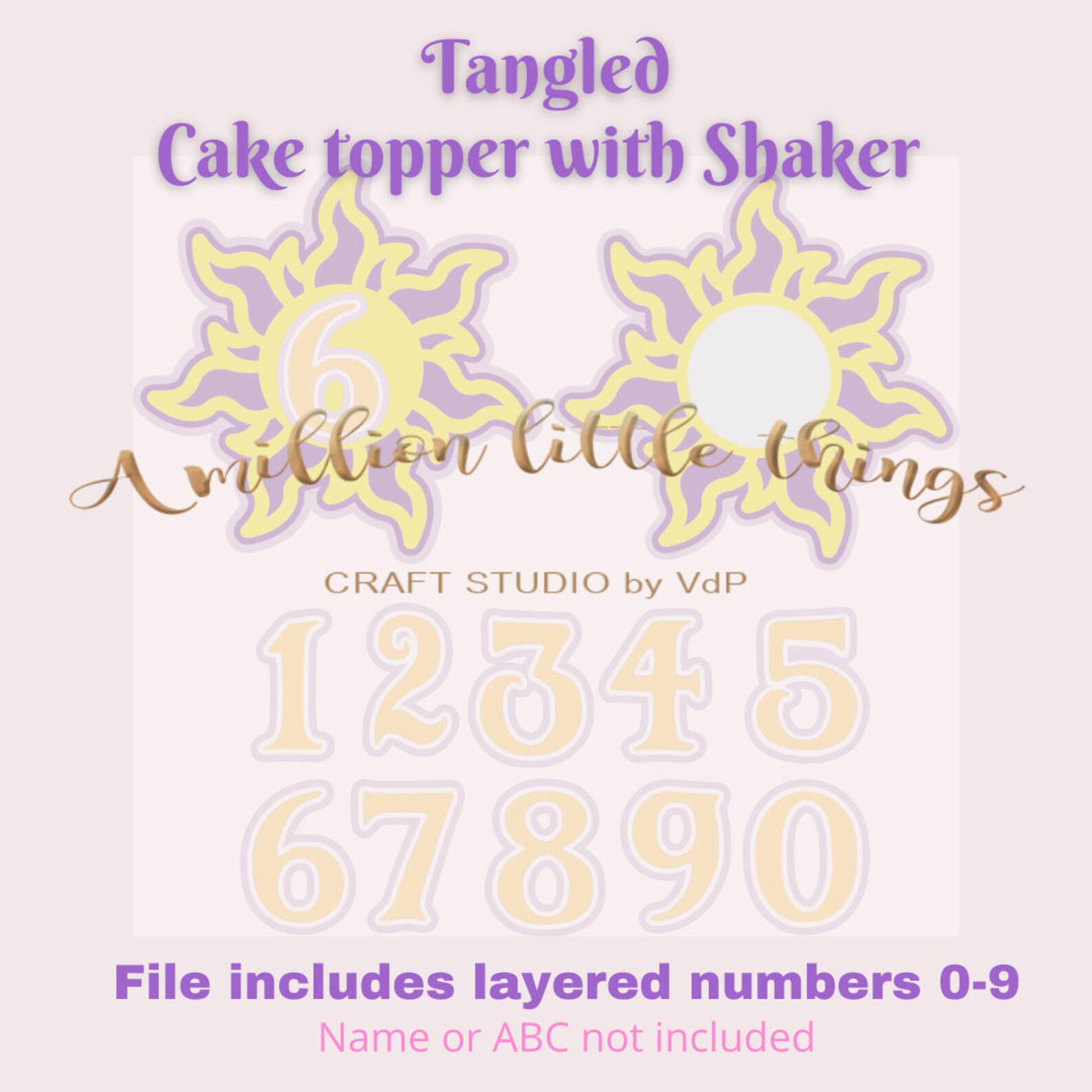 Tangled Shaker Cake Topper SVG File Rapunzel Svg Design for Cricut ...